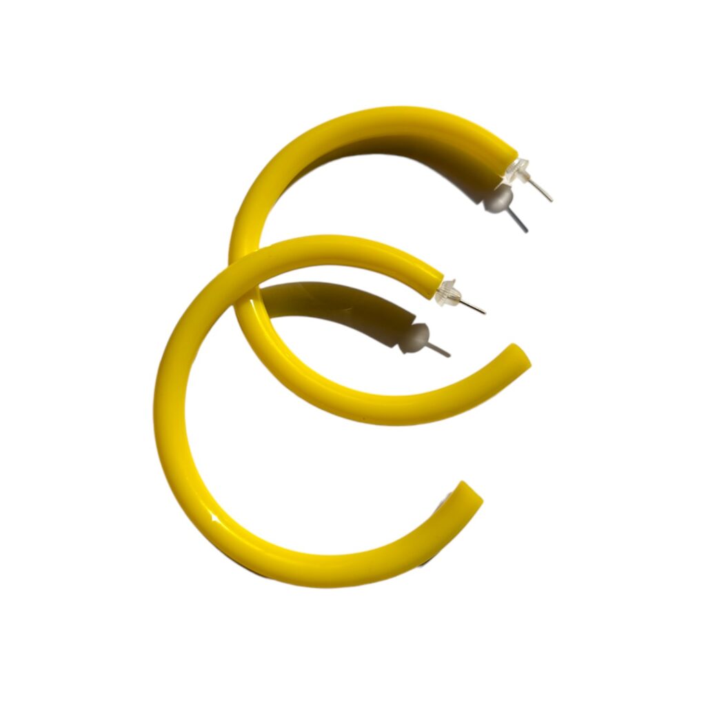 OPTIKA acid Yellow Hoop Earrings | WONDERHAUS